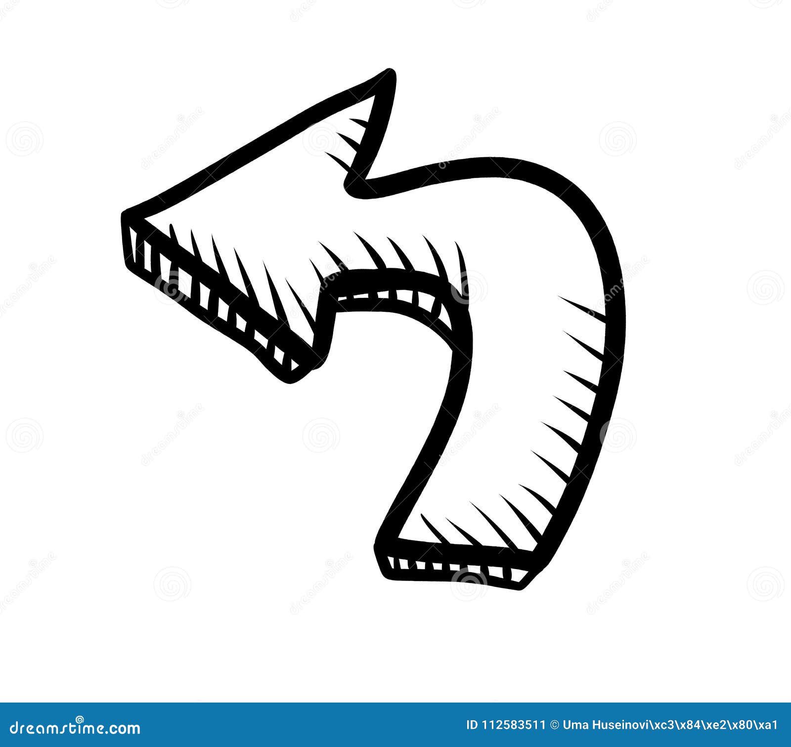 Epic Black Arrow Doodle stock illustration. Illustration of black ...