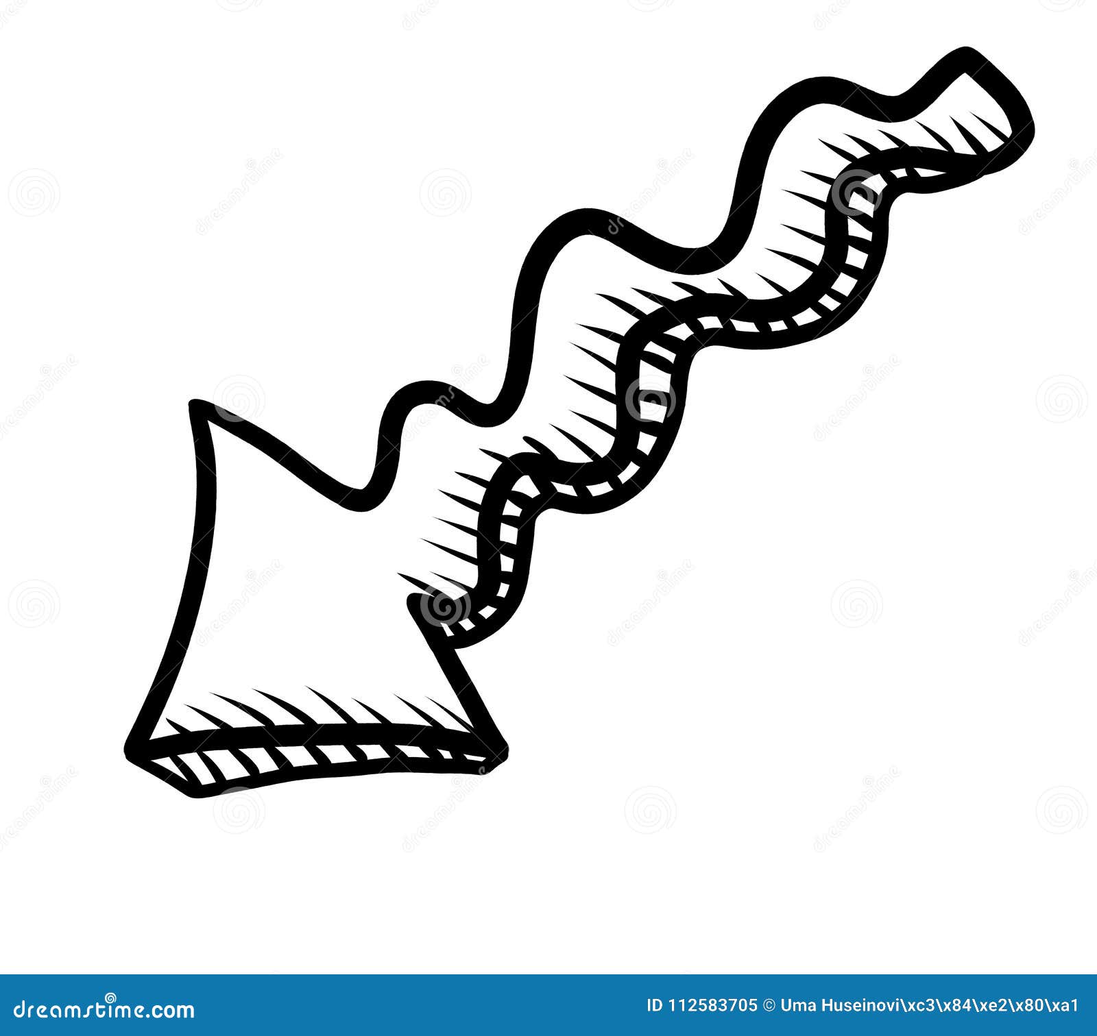 Funny Wiggly Arrow Doodle stock illustration. Illustration of cursor ...