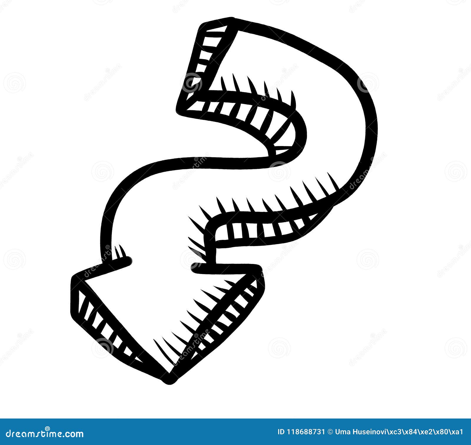 Wiggly Arrow Doodle stock illustration. Illustration of point - 118688731