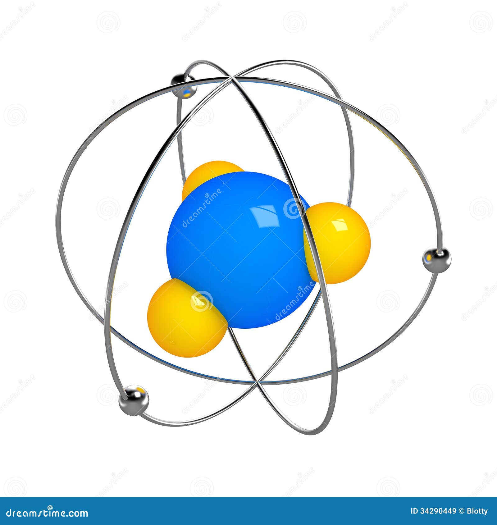 Digital Illustration of Atom Stock Illustration - Illustration of ...