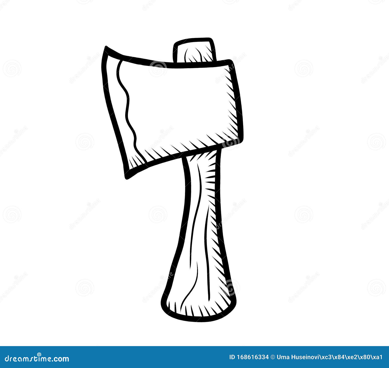 A Very Cute Axe Doodle stock illustration. Illustration of construction ...
