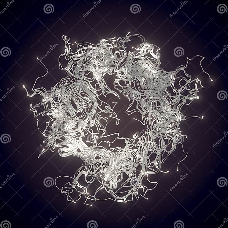 Digital Illustration of a Beautiful Intertwining Pattern. 3d Rendering ...
