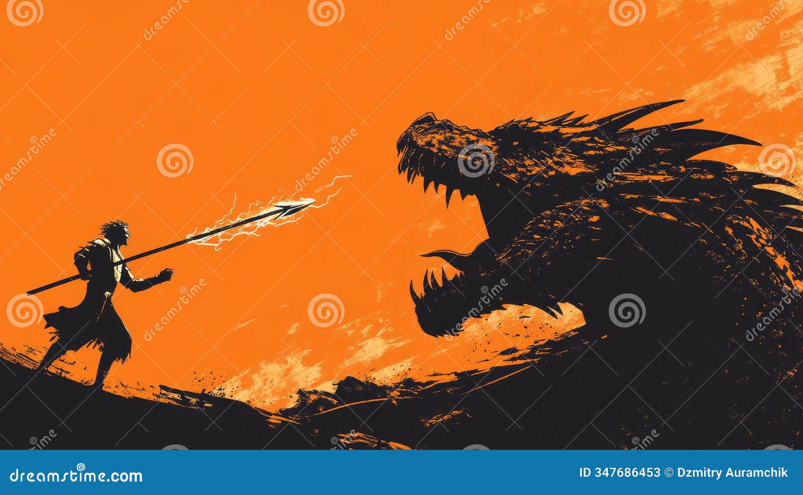 A Digital Illustration of a Black Wizard Using a Magic Wand To Summon a ...