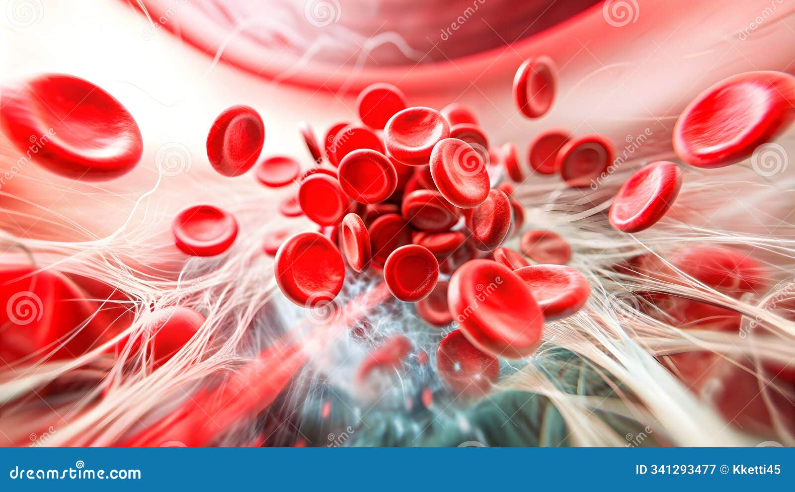 Digital Illustration Blood Cells in Colour Background with Red Blood ...