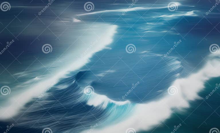 Digital Illustration of Blue Ocean Waves Background Image Stock ...