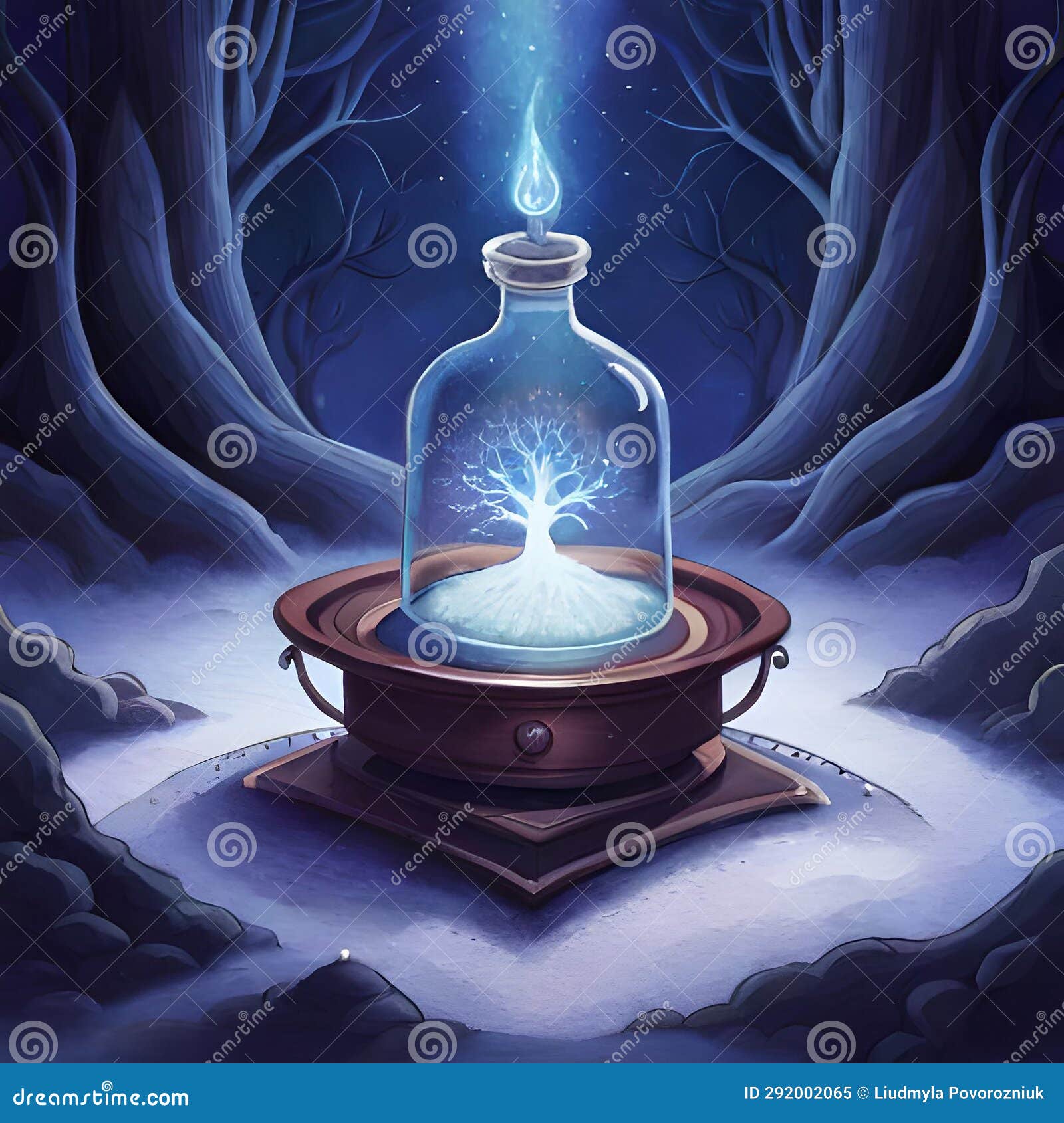 Digital Illustration of a Bottle of Magic Potion in a Dark Fantasy ...