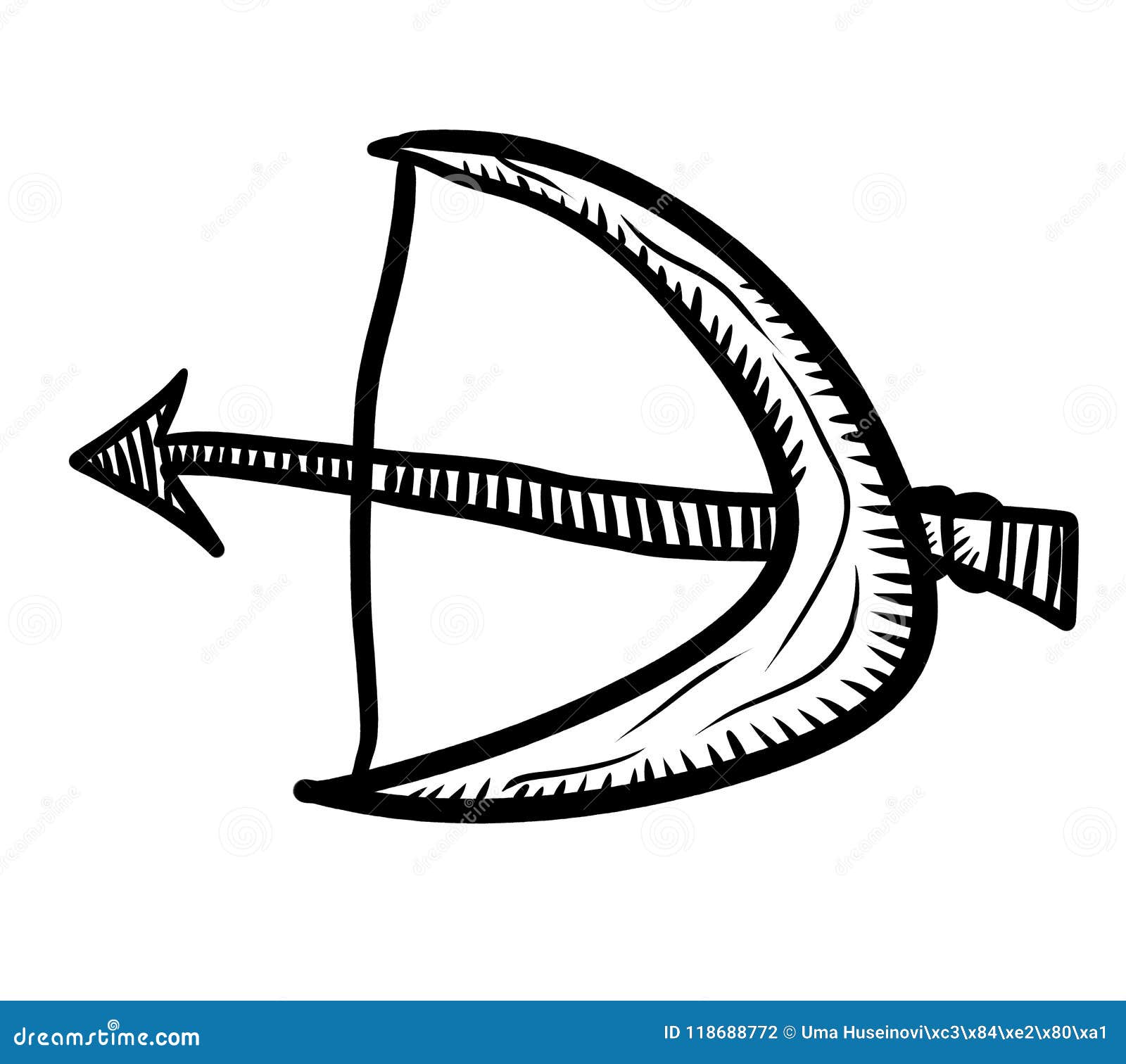 Bow and Arrow Doodle stock illustration. Illustration of battle - 118688772