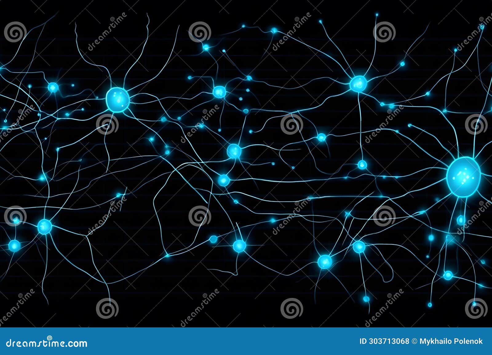 Digital Illustration of Brain Neurons. Neural Network AI Generated ...