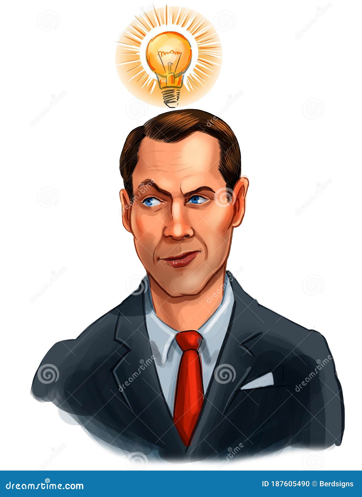 Thinking man stock illustration. Illustration of thinking - 187605490