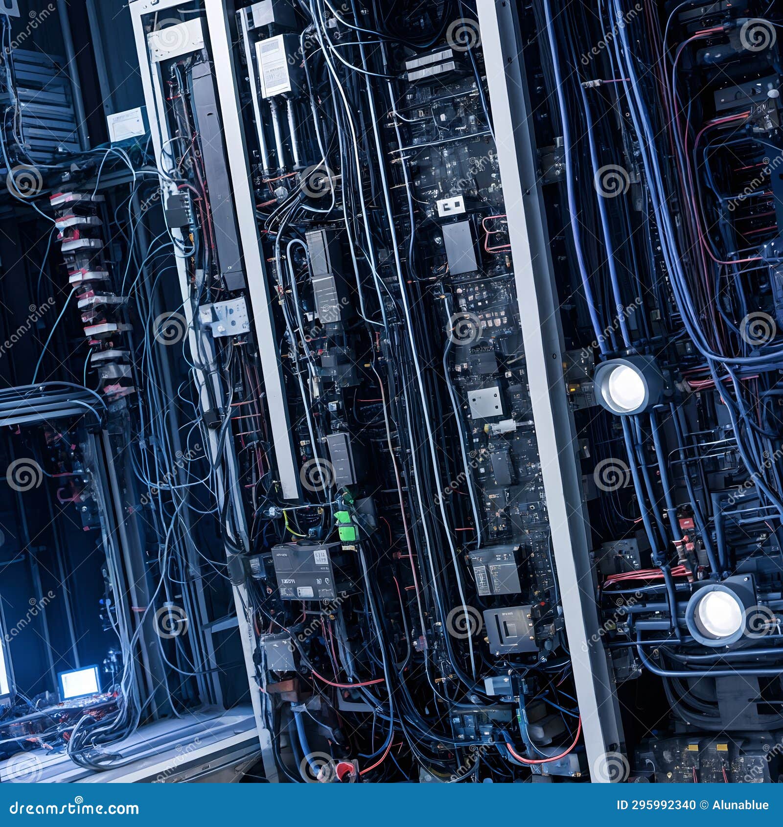 A Large Machine with Many Wires. Stock Photo - Image of design, science ...