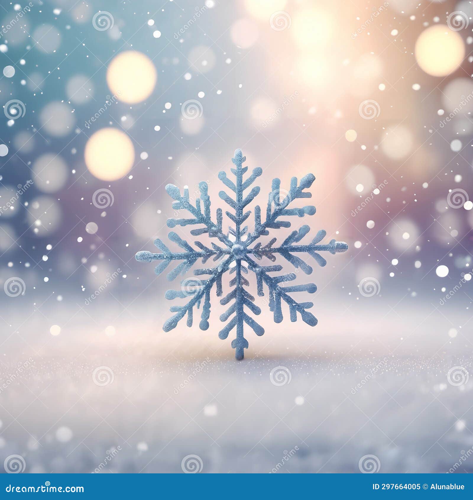 A Winter Snowflake in the Snow. Stock Illustration - Illustration of ...
