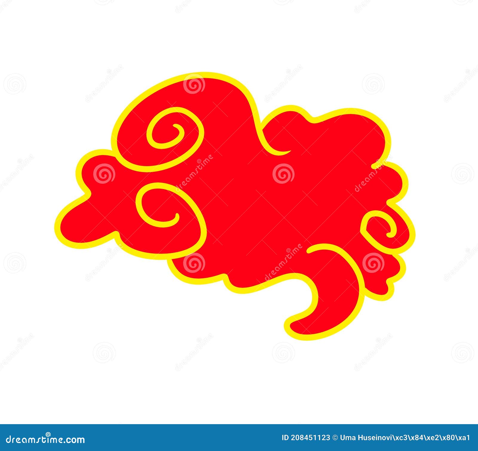 Cartoon Chinese Red Cloud stock illustration. Illustration of holiday ...