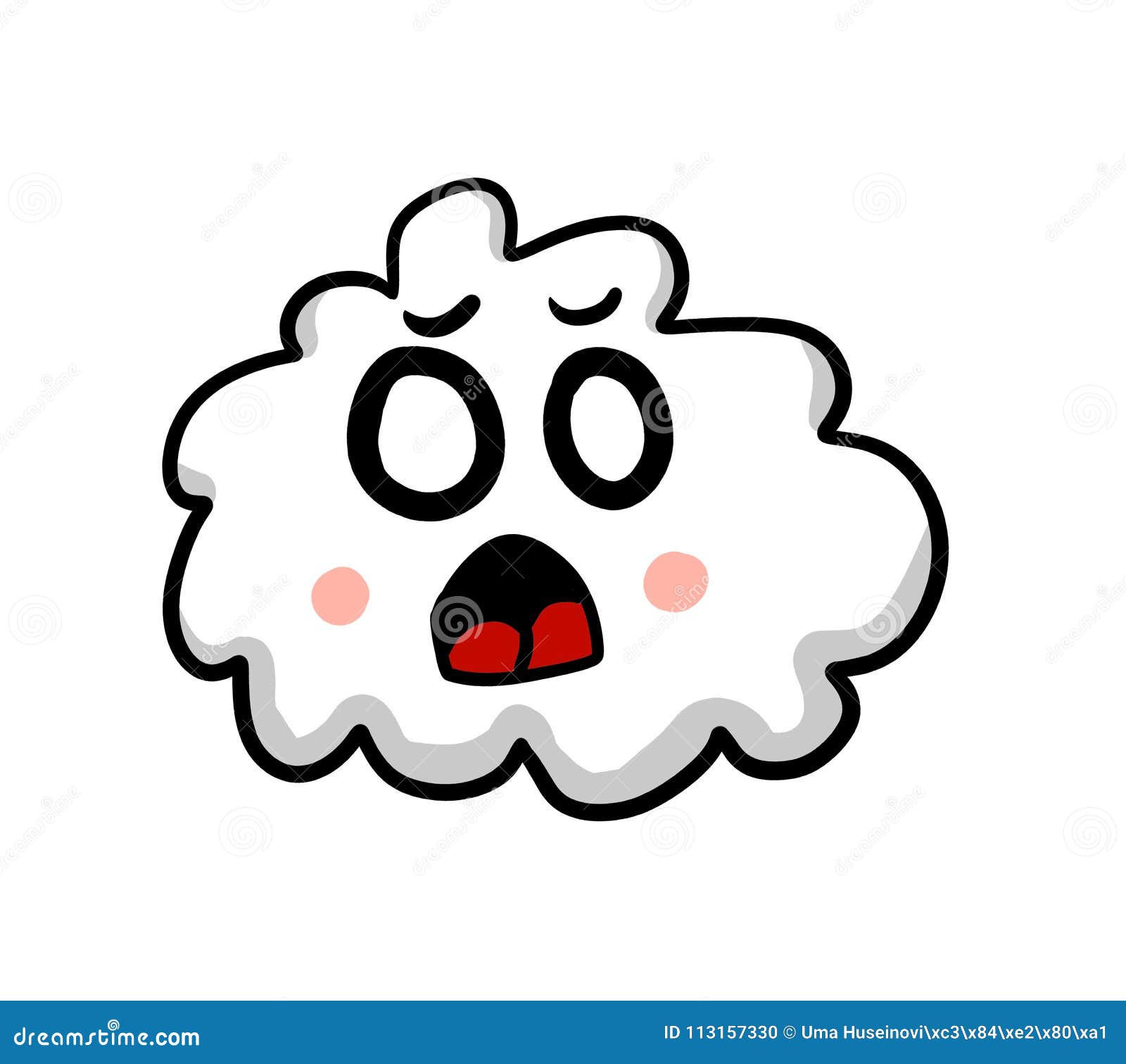 Scared Japanese Cartoon Cloud Stock Illustration - Illustration of ...