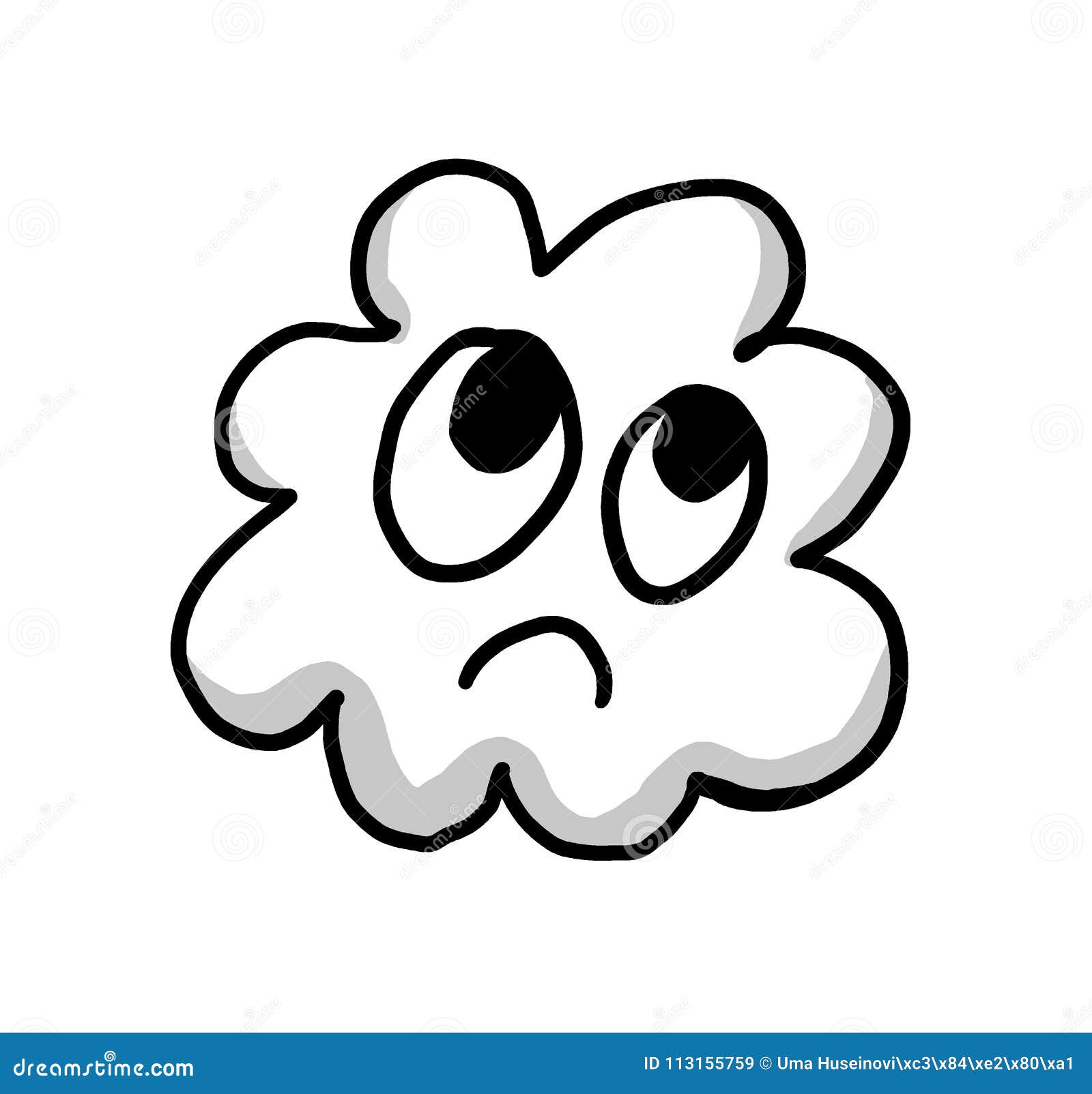 Very Sad Cartoon Cloud stock illustration. Illustration of silly ...