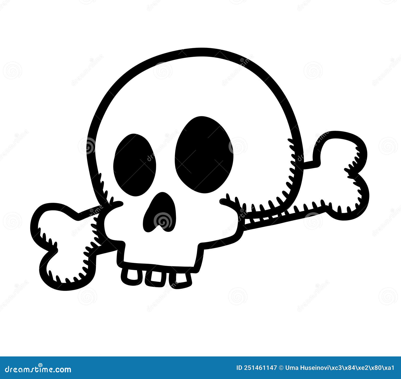 Cartoon Halloween Skull Doodle Stock Illustration - Illustration of ...