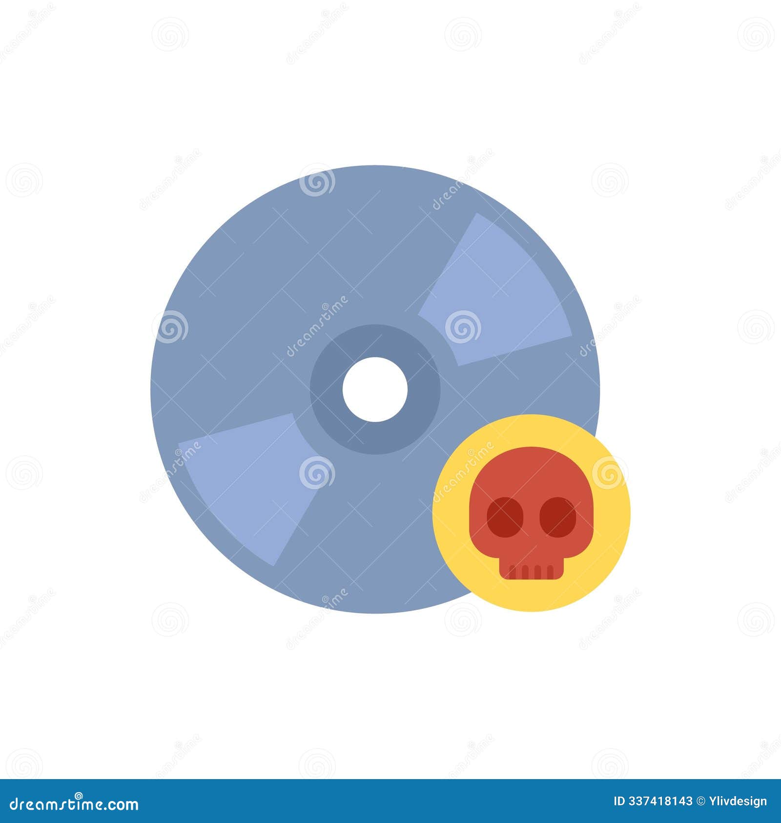Infected Cd Rom Presenting a Digital Threat with Skull Icon Stock ...