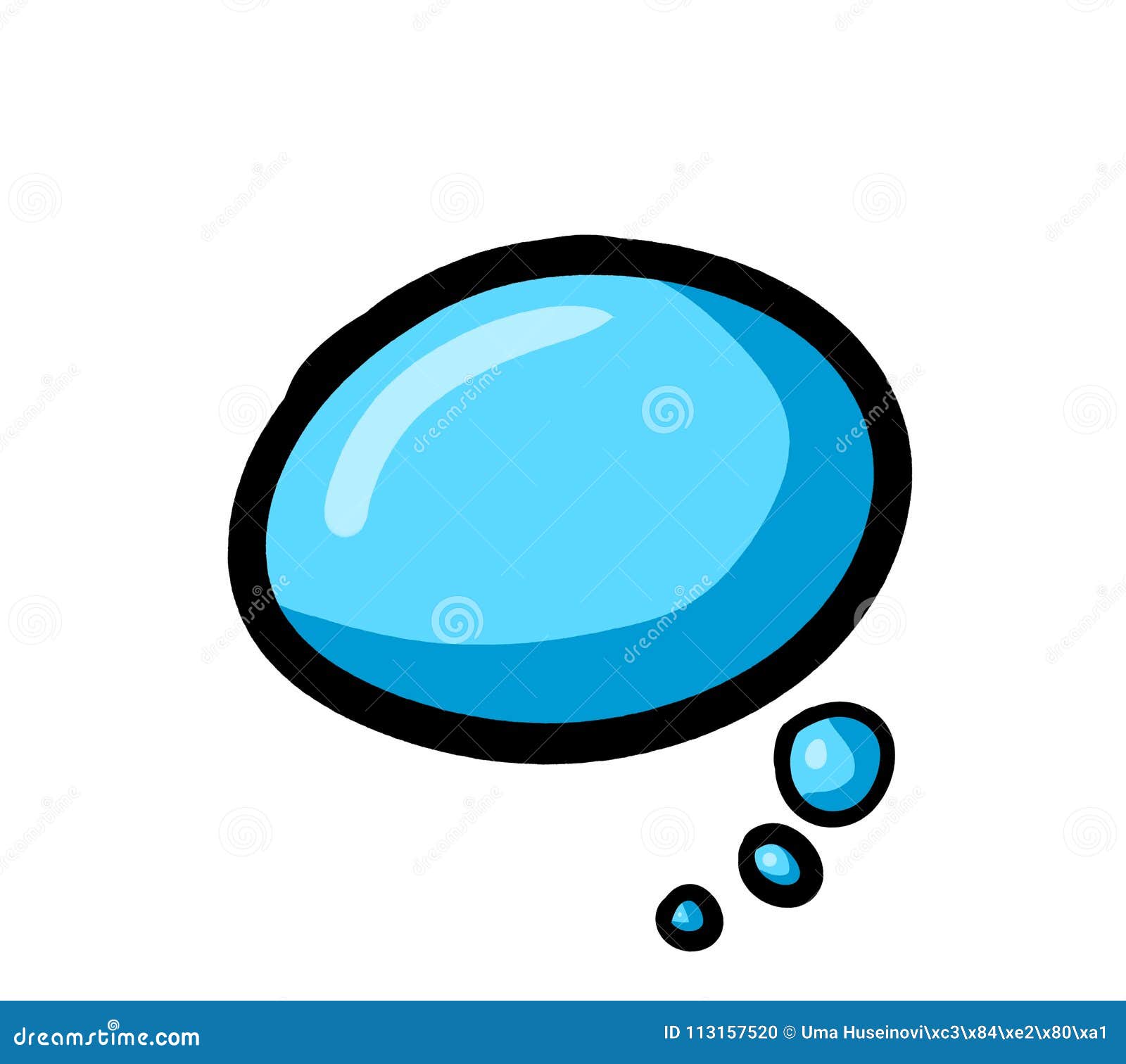 Blue Thinking Comic Chat Icon Stock Illustration - Illustration of ...