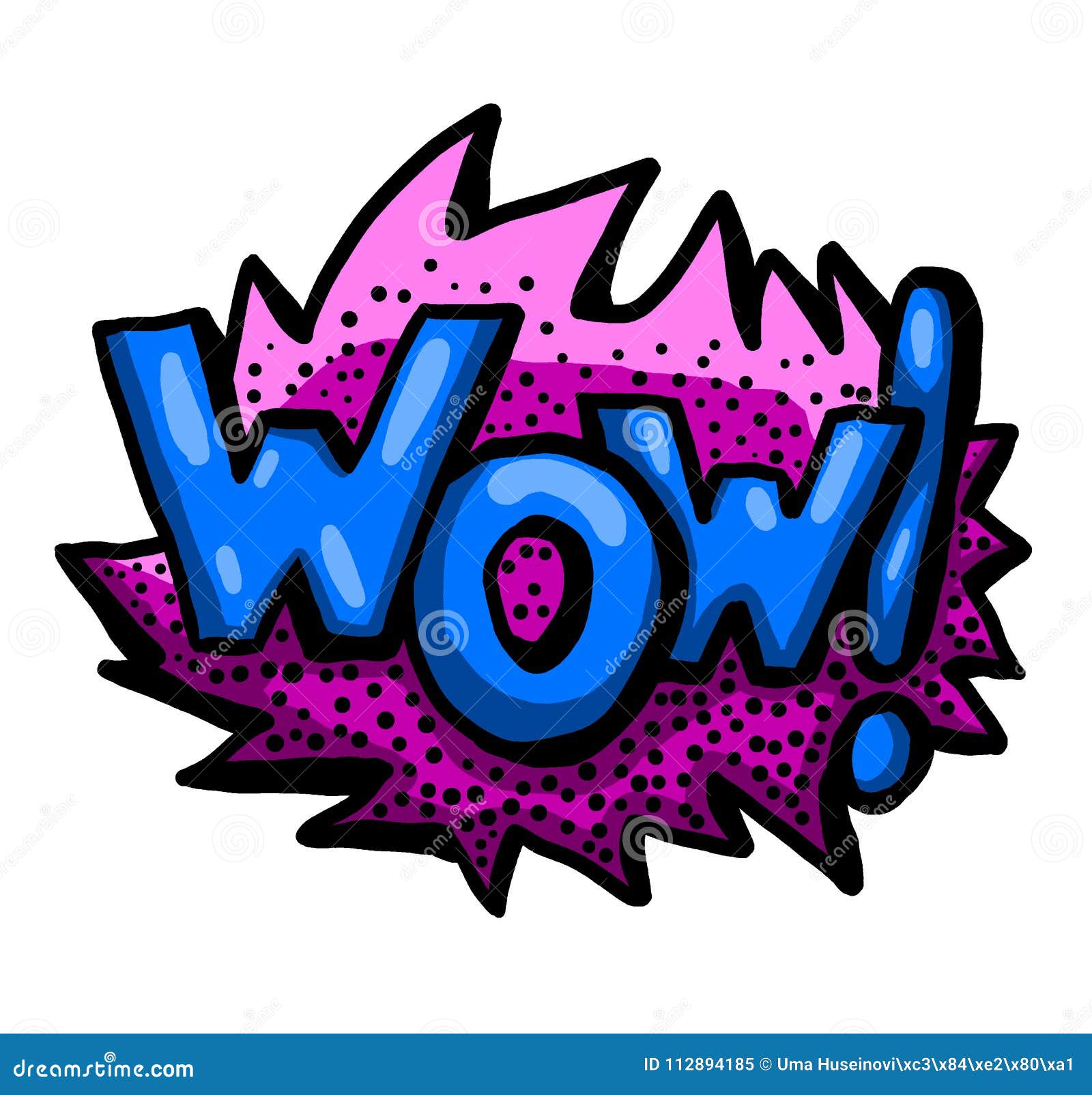 Cool Wow Comic icon stock illustration. Illustration of blue - 112894185