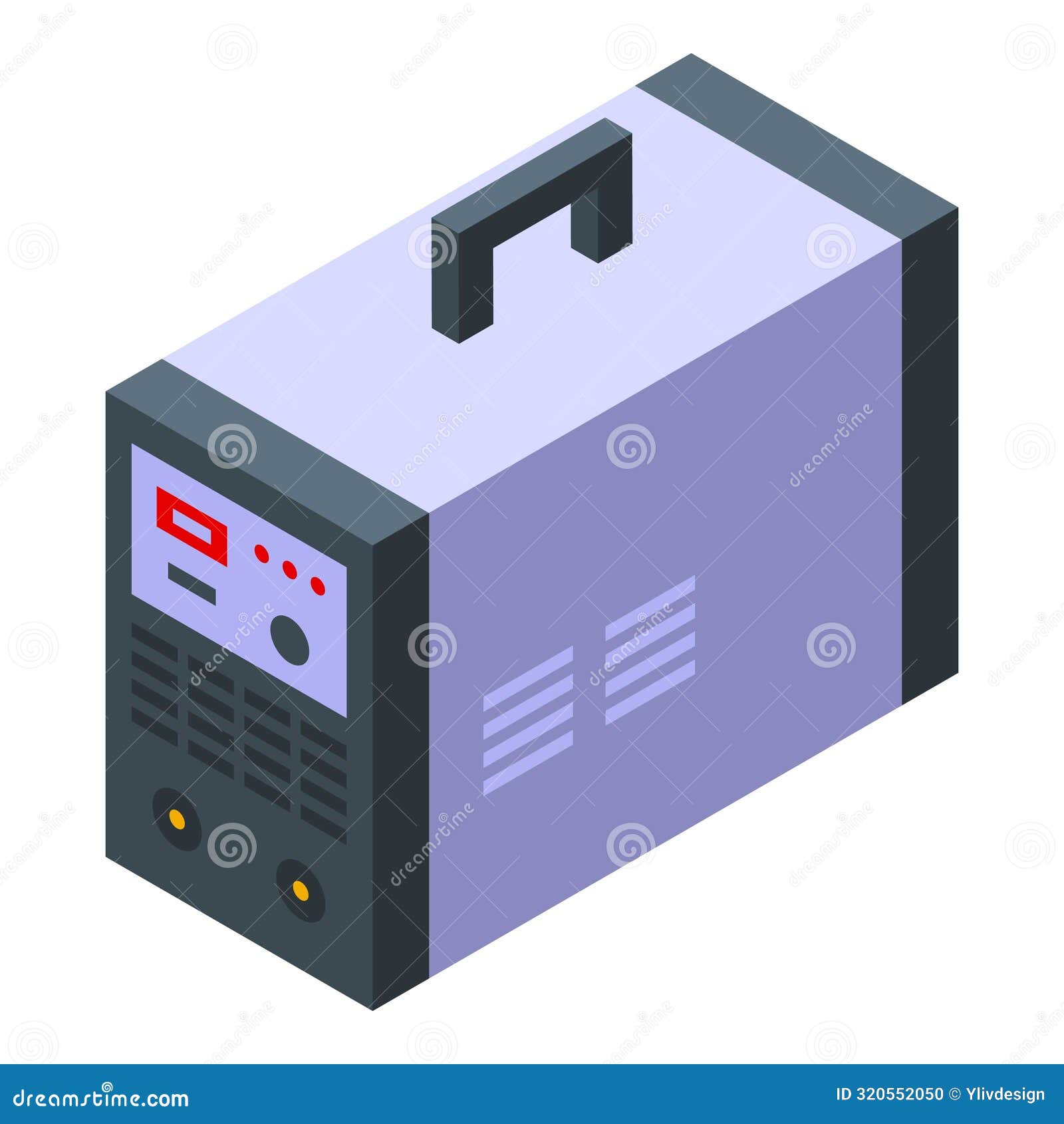 Digital Illustration of a Compact Portable Generator in Isometric View ...