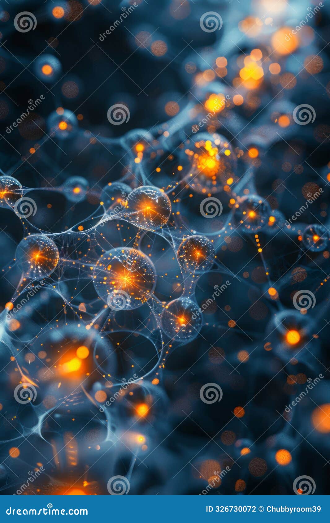 Digital Illustration of a Complex Network of Interconnected Nodes and ...
