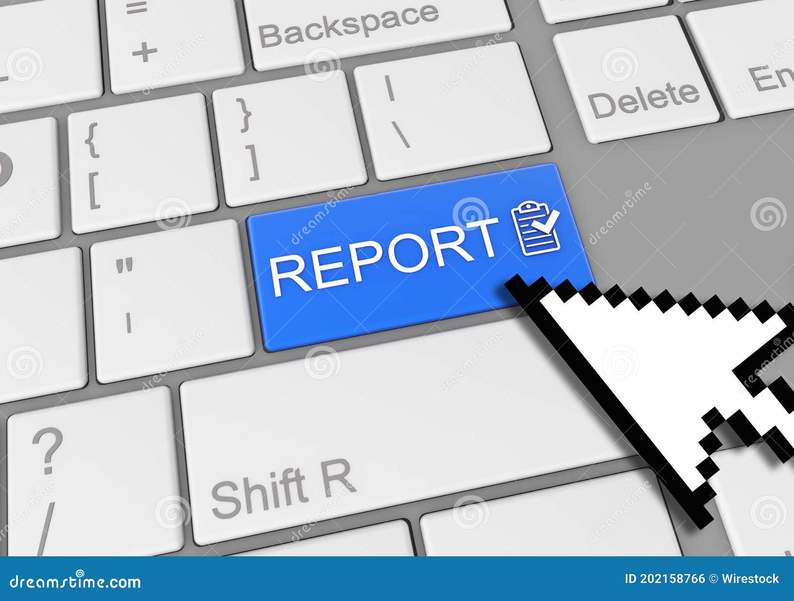 Digital Illustration of a Computer Keyboard with a Mouse Clicking on a ...