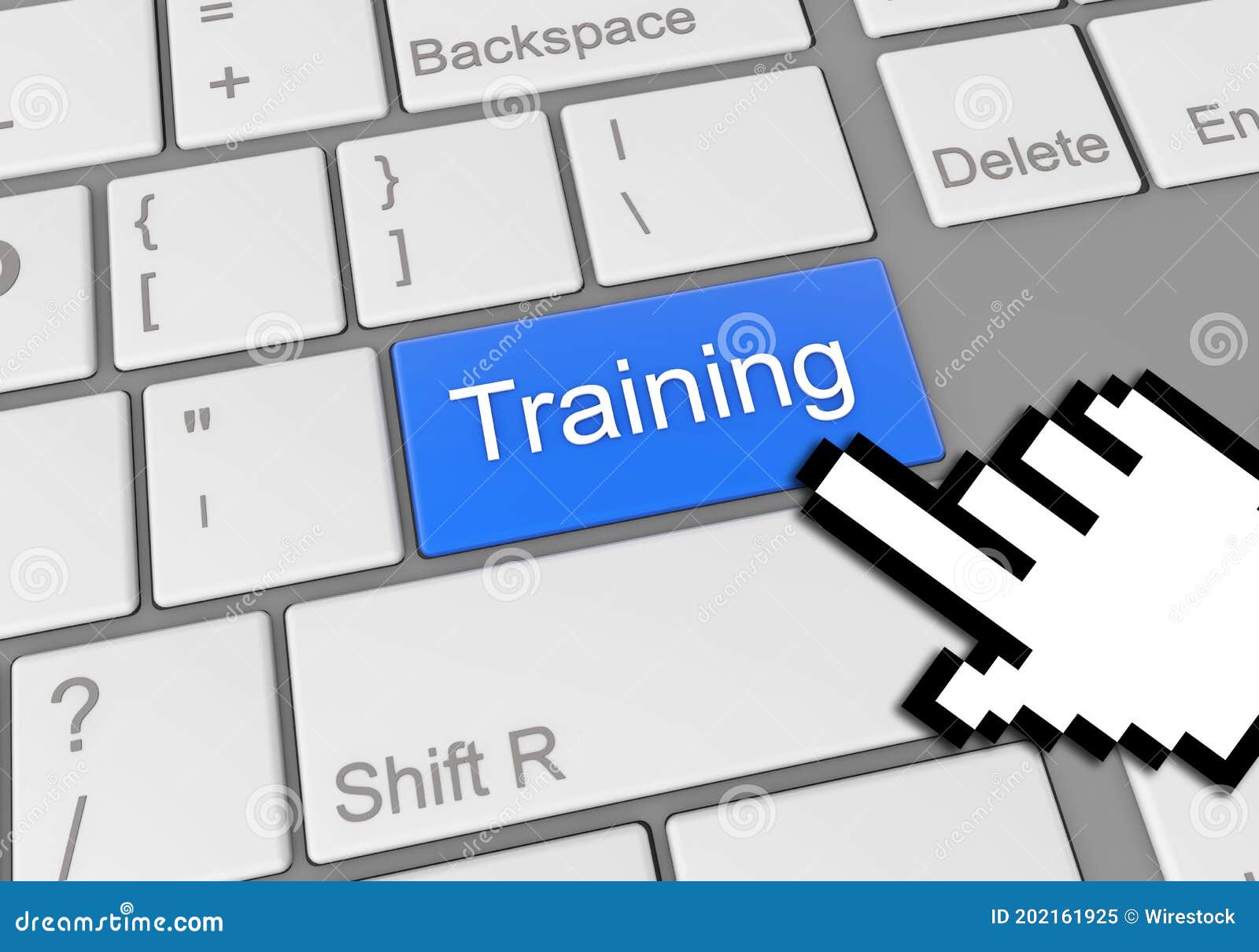 Digital Illustration of a Computer Keyboard with a Mouse Clicking on a ...