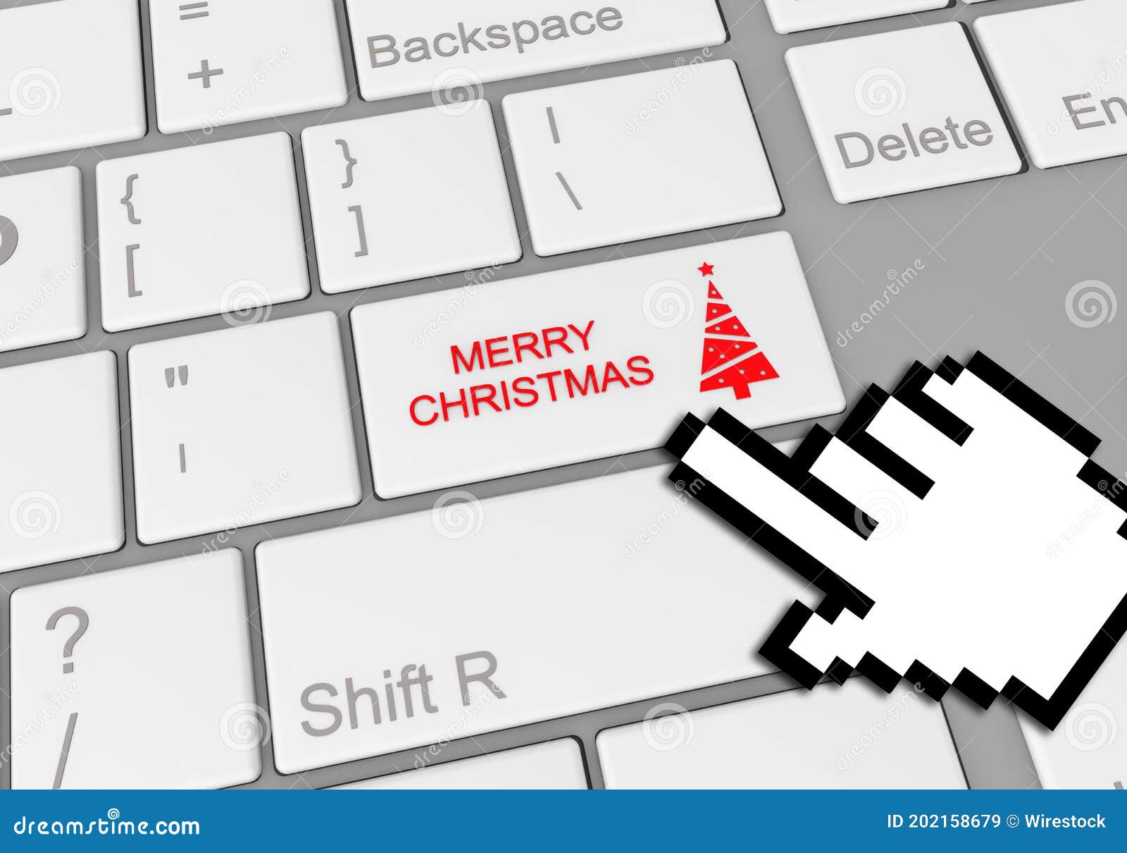 Digital Illustration of a Computer Keyboard with a Mouse Clicking on a ...