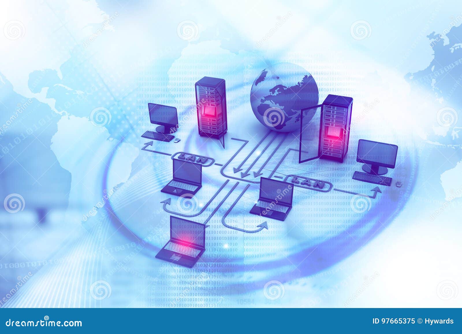 Computer network stock illustration. Illustration of modern - 97665375