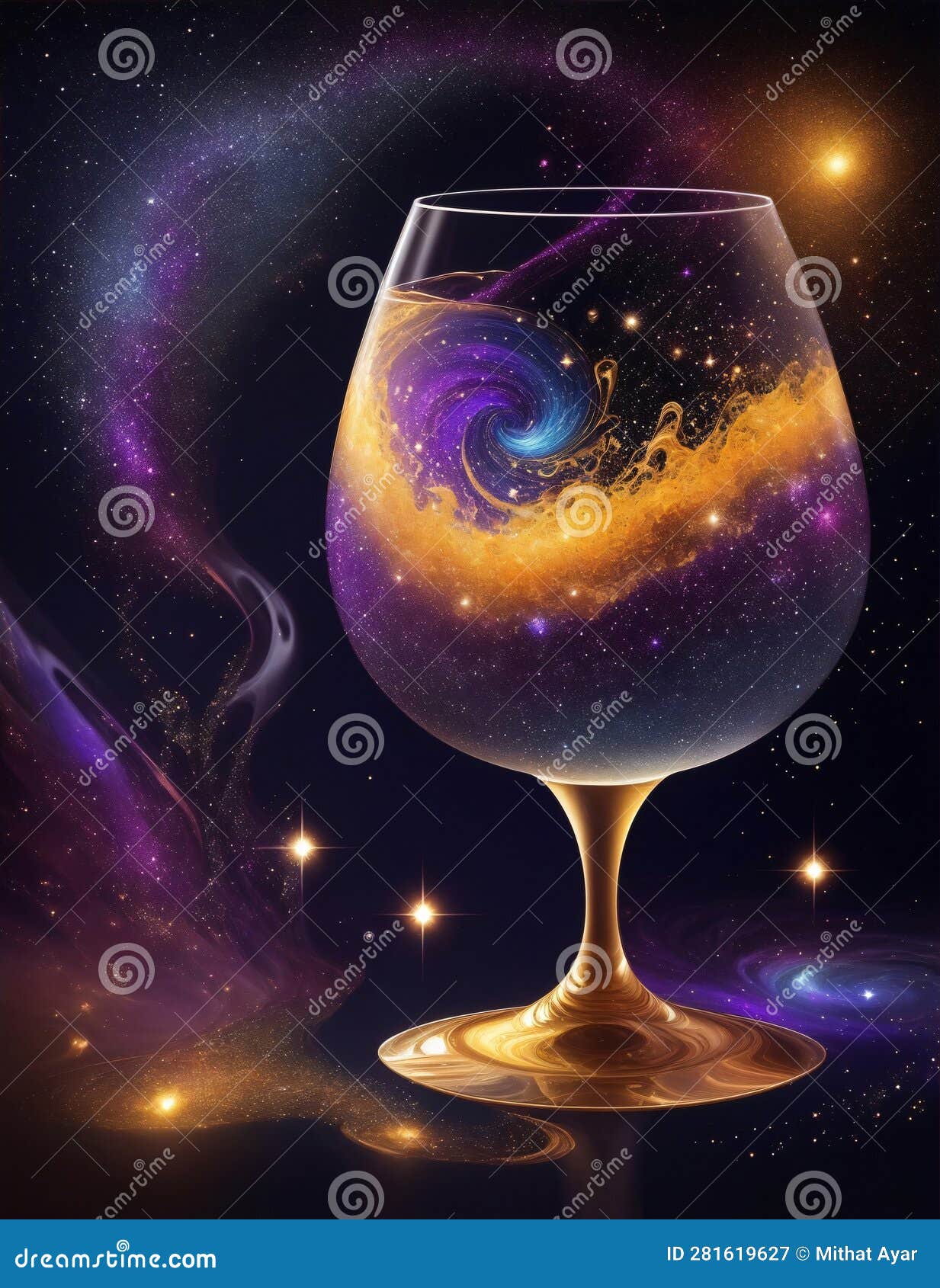 Digital Illustration of a Cosmic Cocktail. Stock Illustration ...