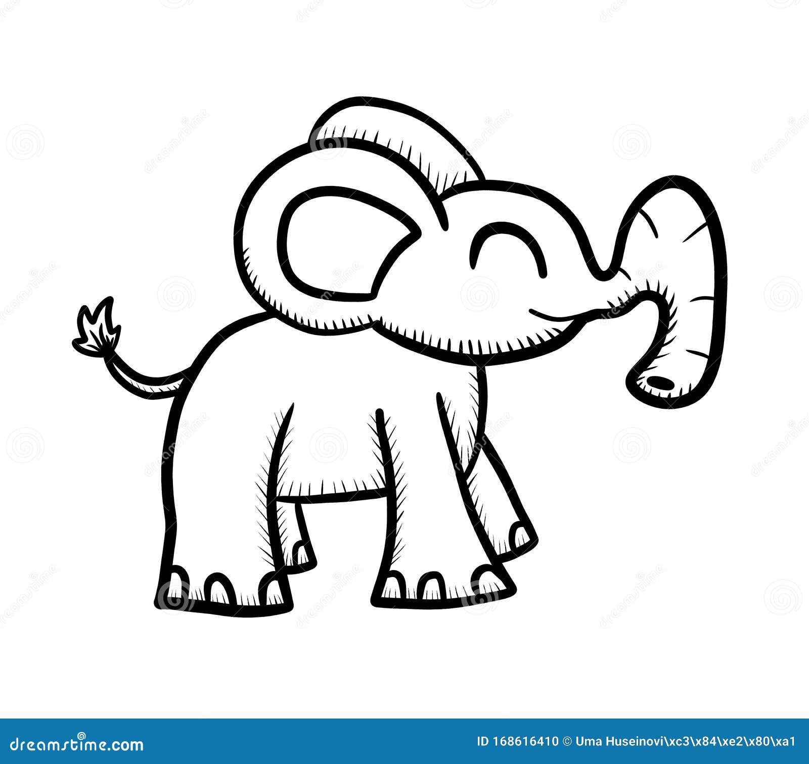 A Very Cute Elephant Doodle Stock Illustration - Illustration of africa ...