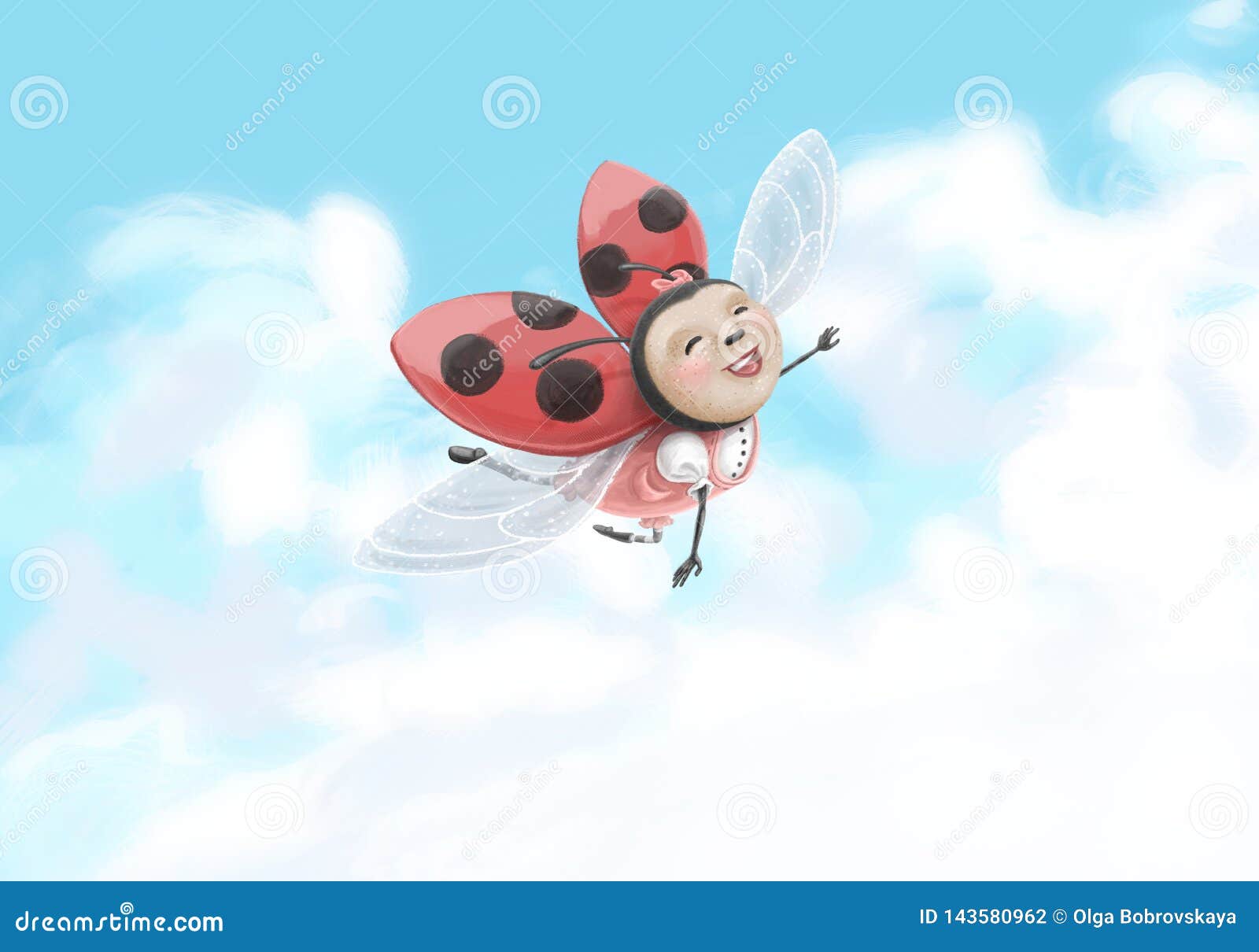Ladybug Flying. Harmonia Axyridis On Gray Background Stock Photography ...