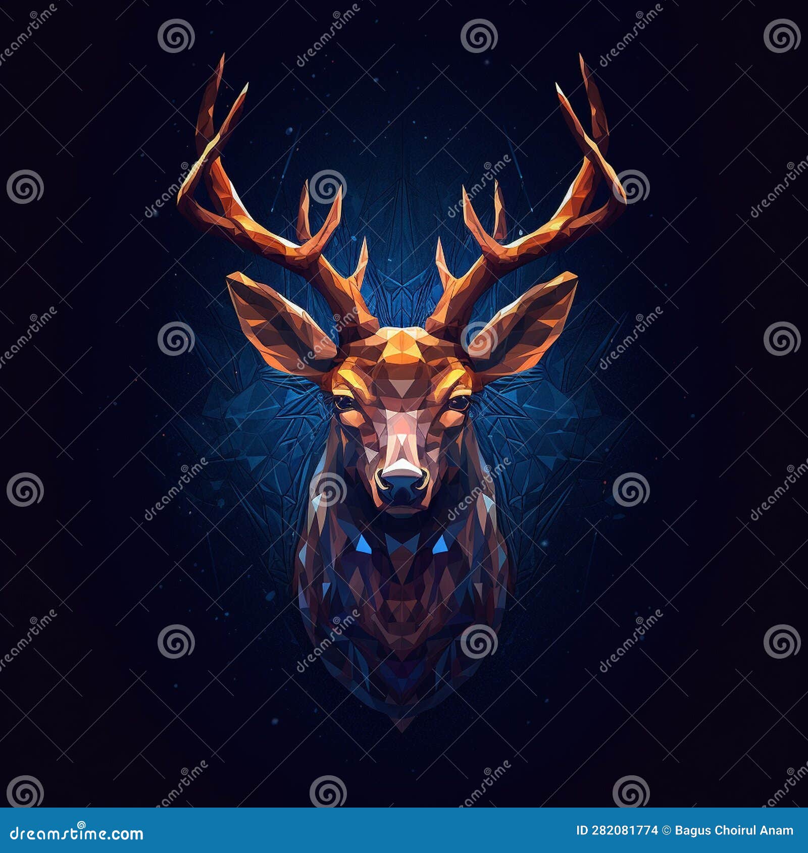 Digital Illustration 2D Deer Logo Stock Illustration - Illustration of ...