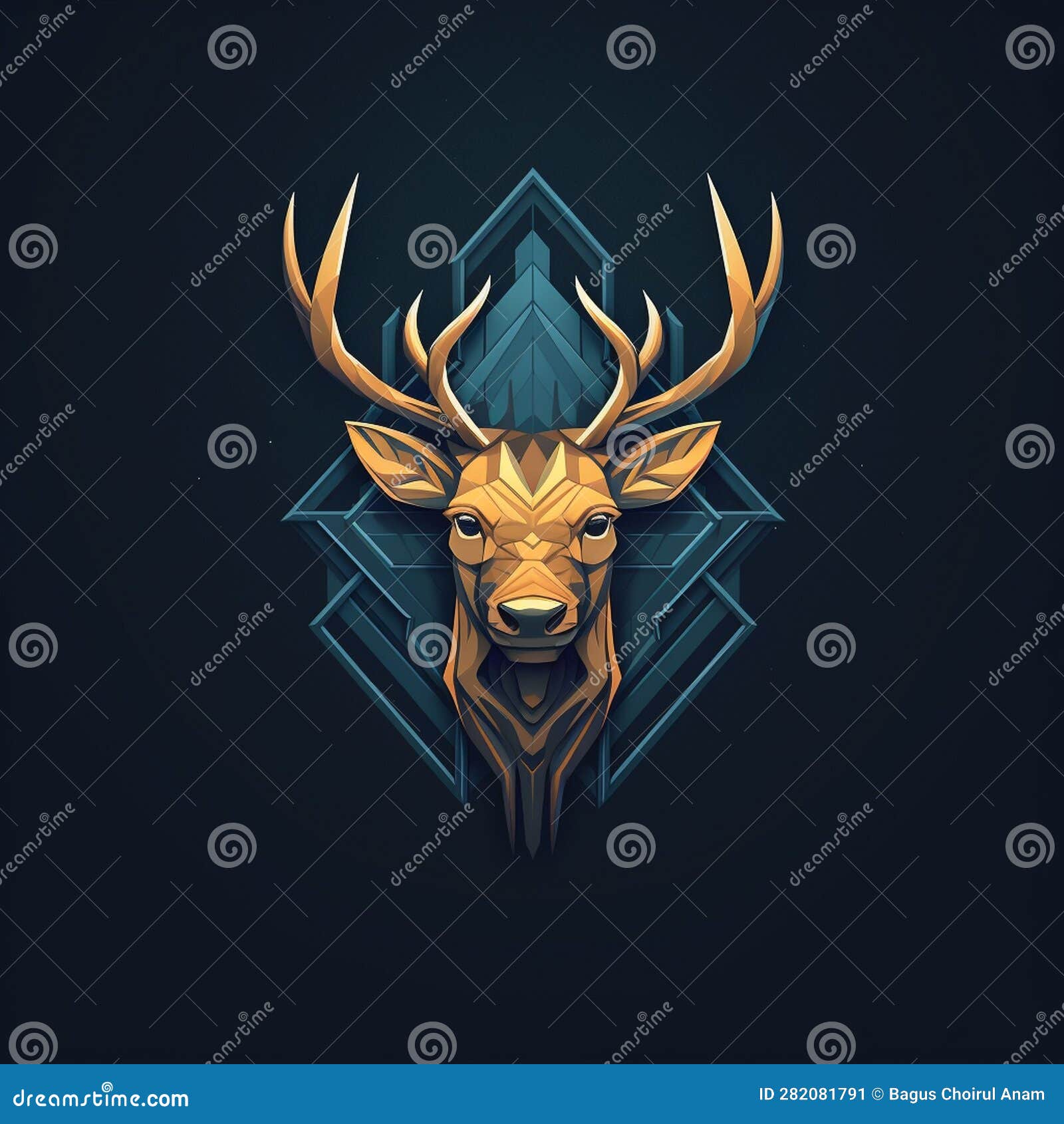 Digital Illustration 2D Deer Logo Stock Illustration - Illustration of ...