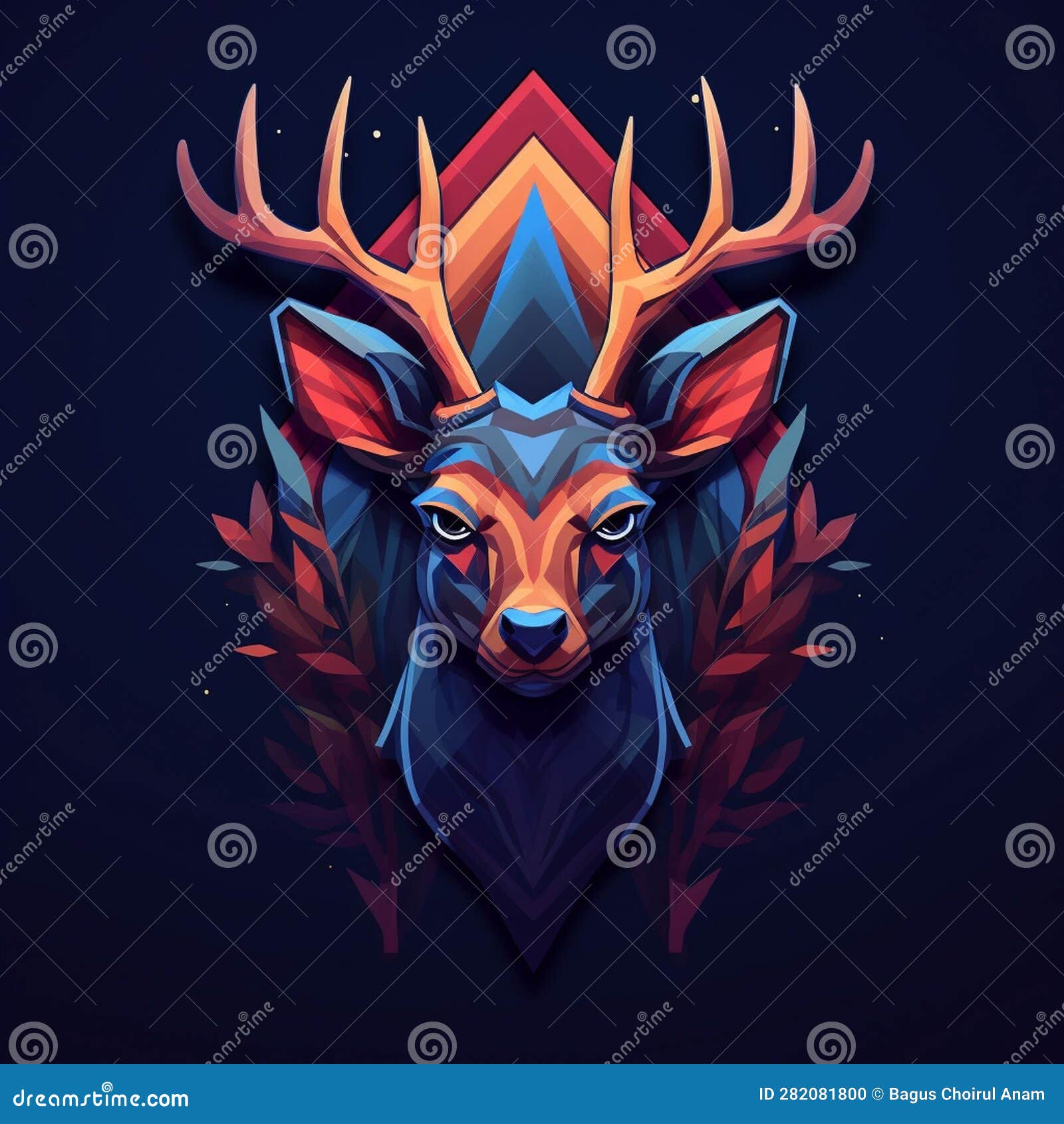 Digital Illustration 2D Deer Logo Stock Illustration - Illustration of ...