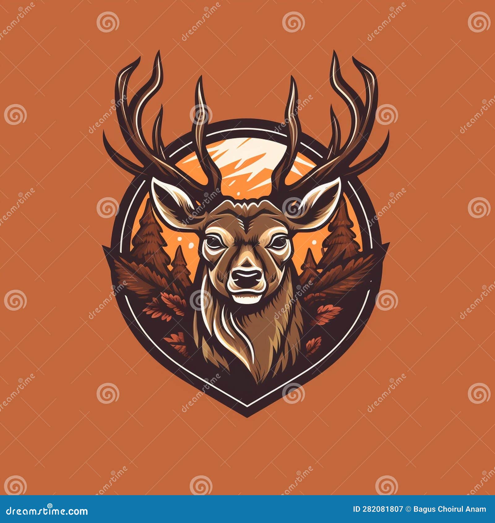 Digital Illustration 2D Deer Logo Stock Illustration - Illustration of ...
