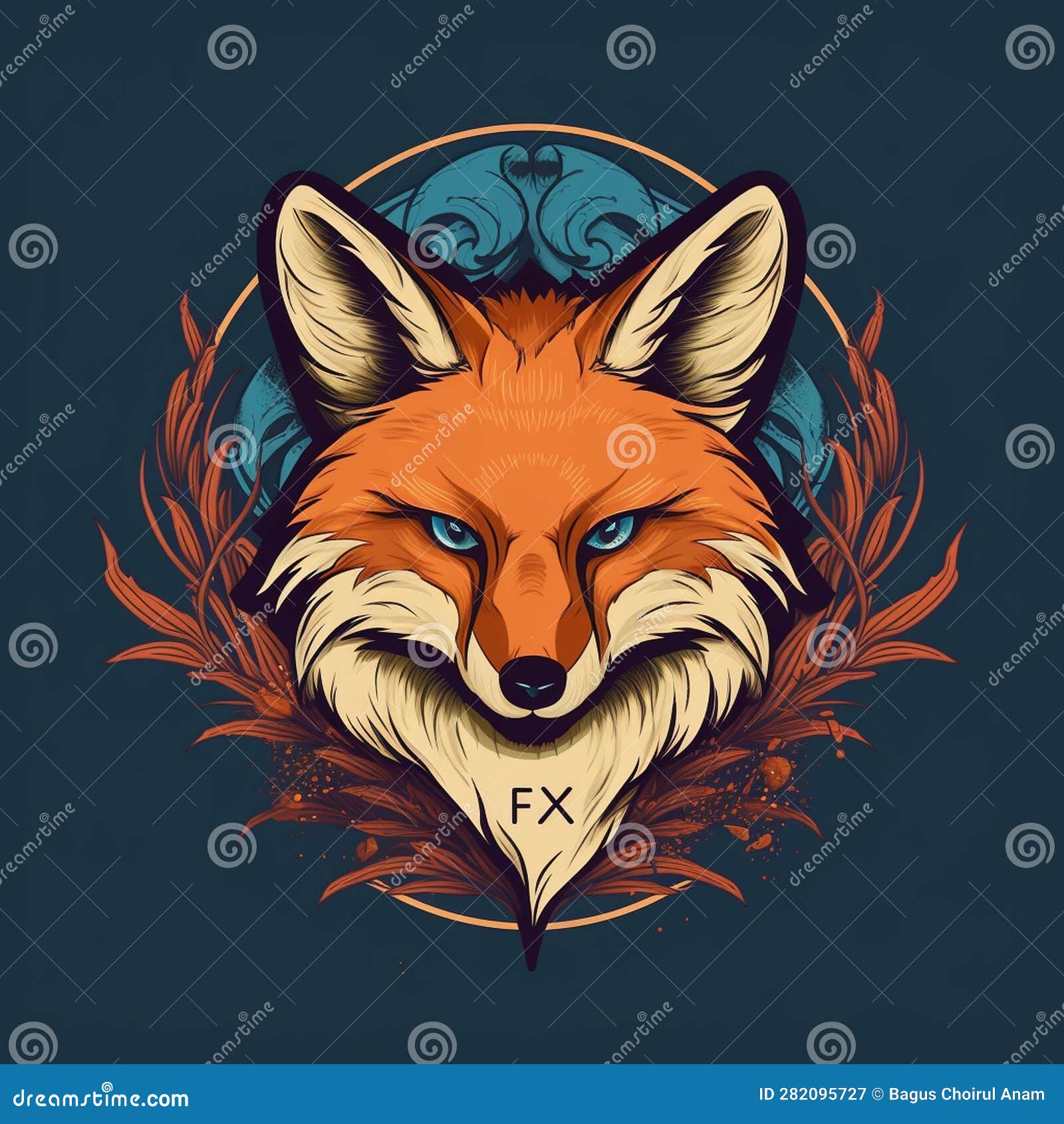 Digital Illustration 2D Fox Logo Stock Illustration - Illustration of ...