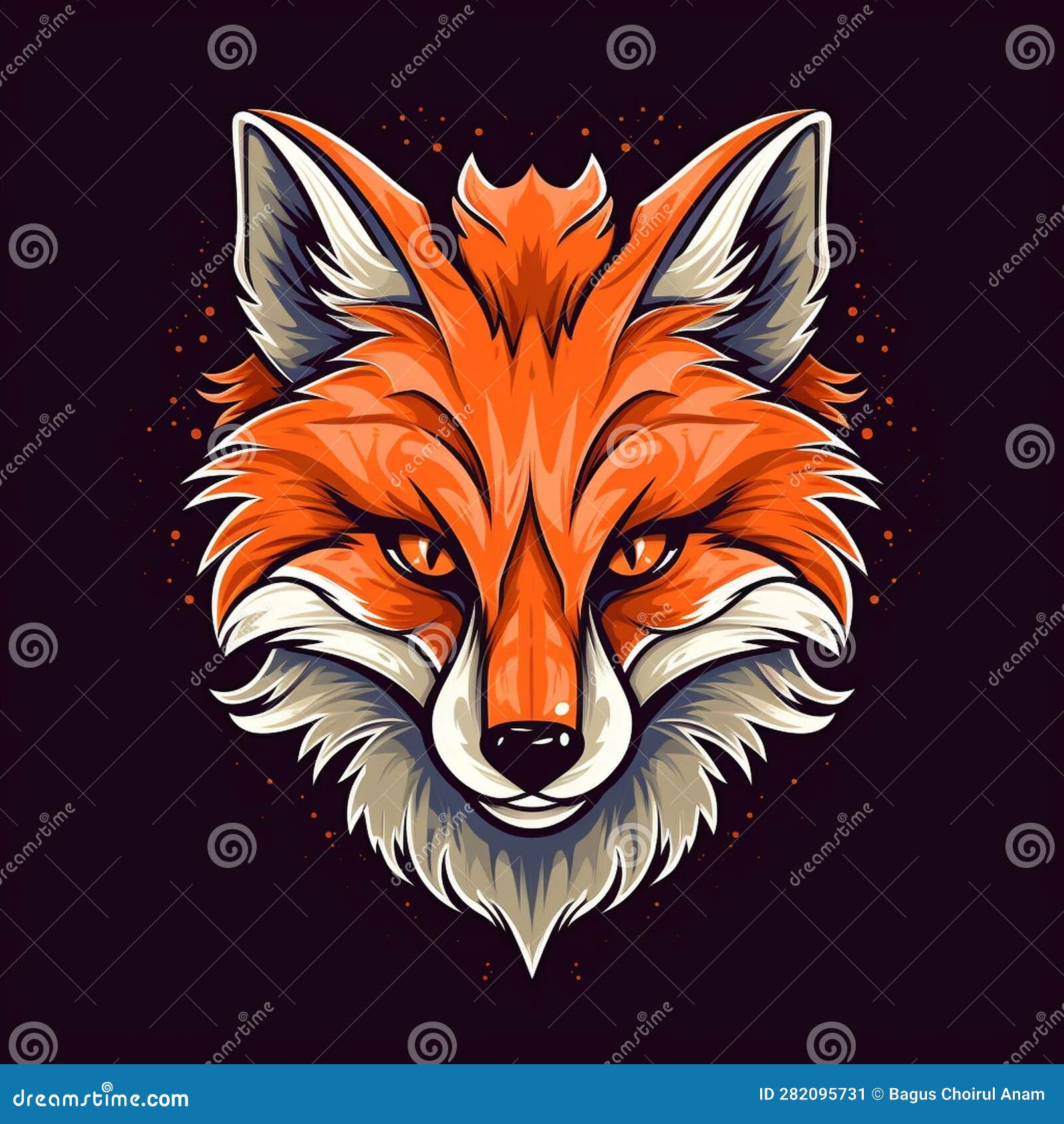 Digital Illustration 2D Fox Logo Stock Illustration - Illustration of ...
