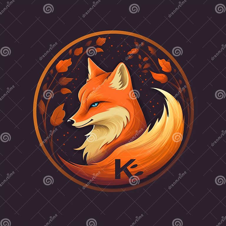 Digital Illustration 2D Fox Logo Stock Illustration - Illustration of ...