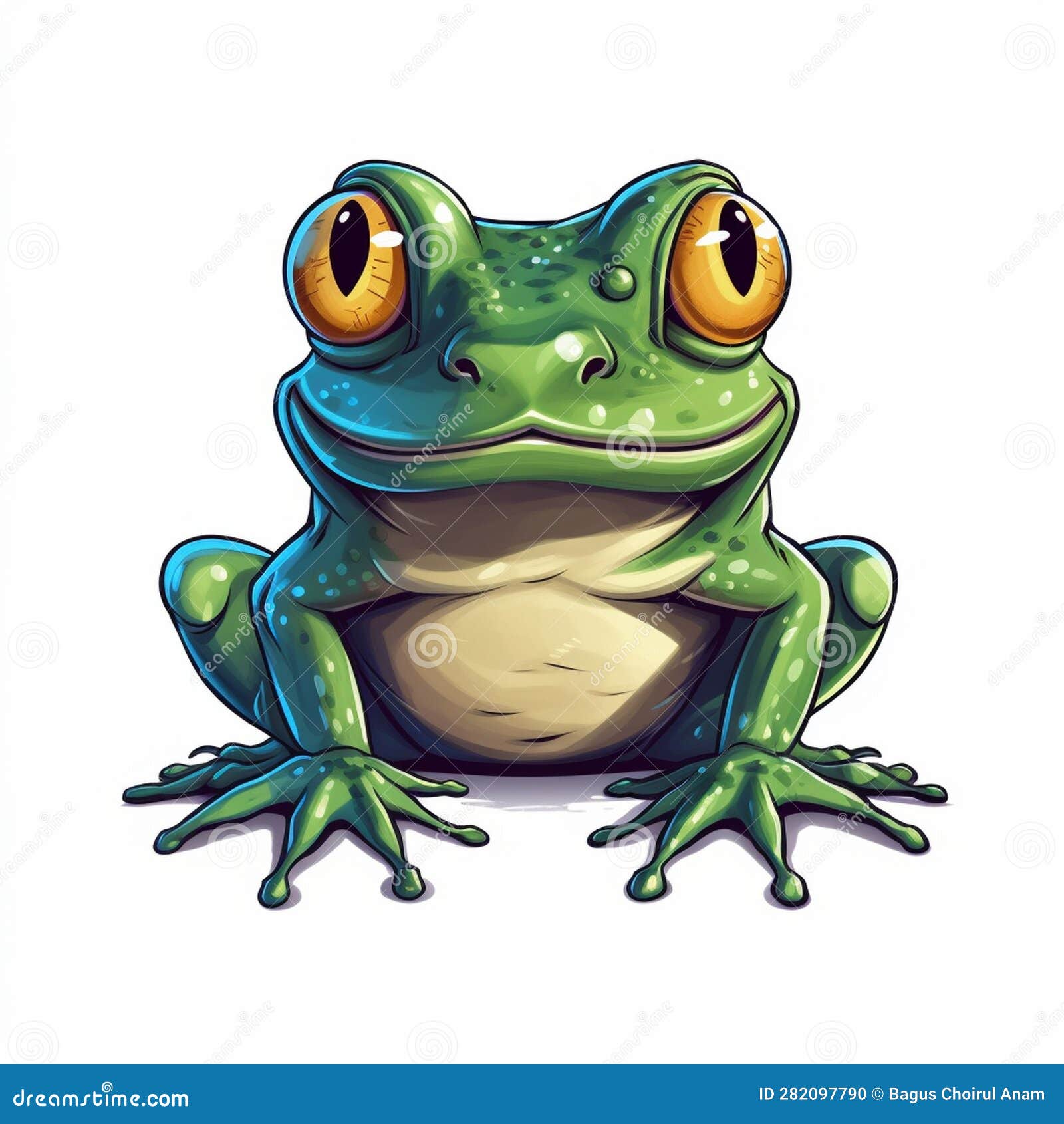 Digital Illustration 2D Frog Logo Stock Illustration - Illustration of ...