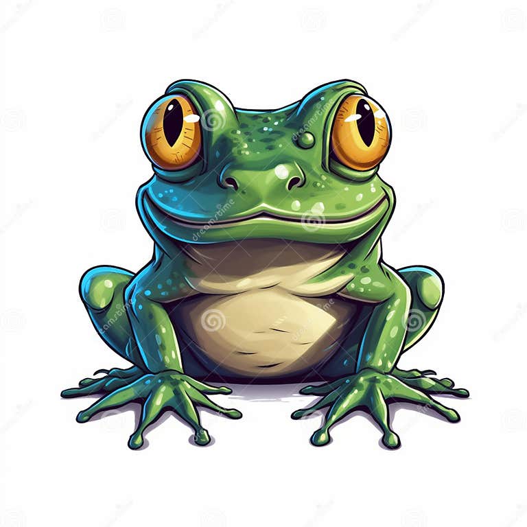 Digital Illustration 2D Frog Logo Stock Illustration - Illustration of ...