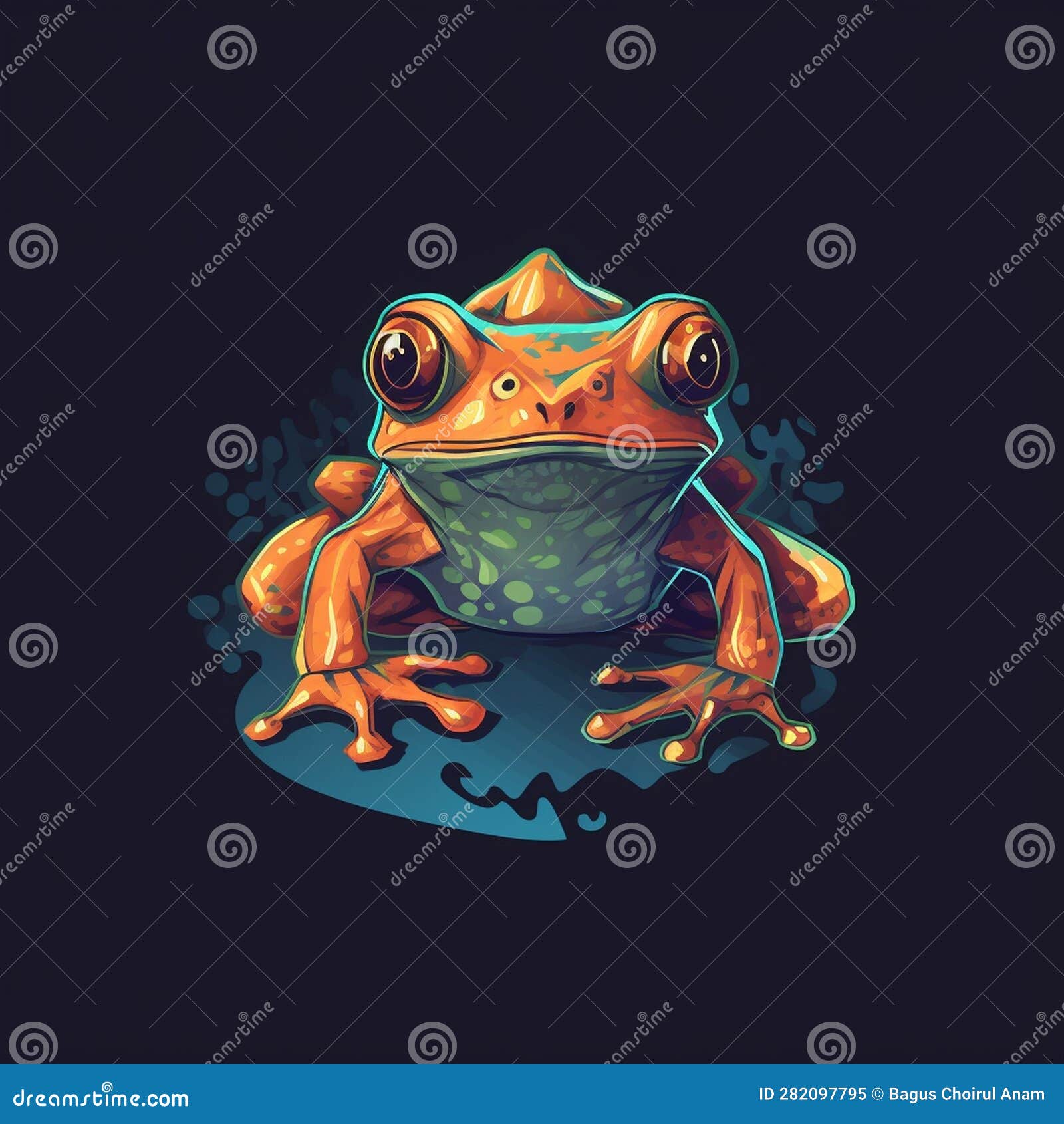 Digital Illustration 2D Frog Logo Stock Illustration - Illustration of ...