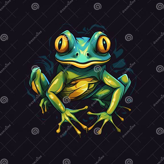 Digital Illustration 2D Frog Logo Stock Illustration - Illustration of ...