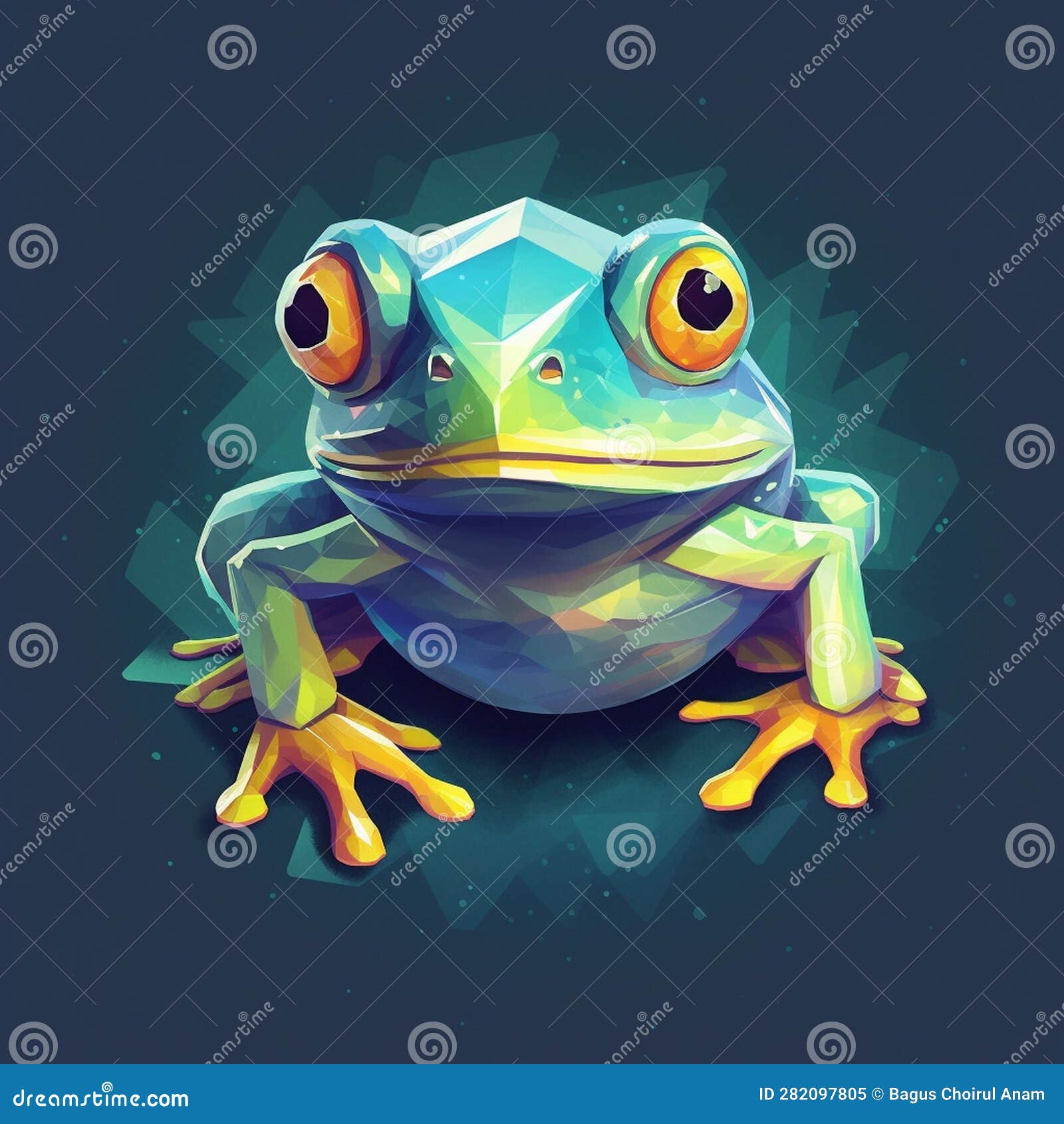 Digital Illustration 2D Frog Logo Stock Illustration - Illustration of ...