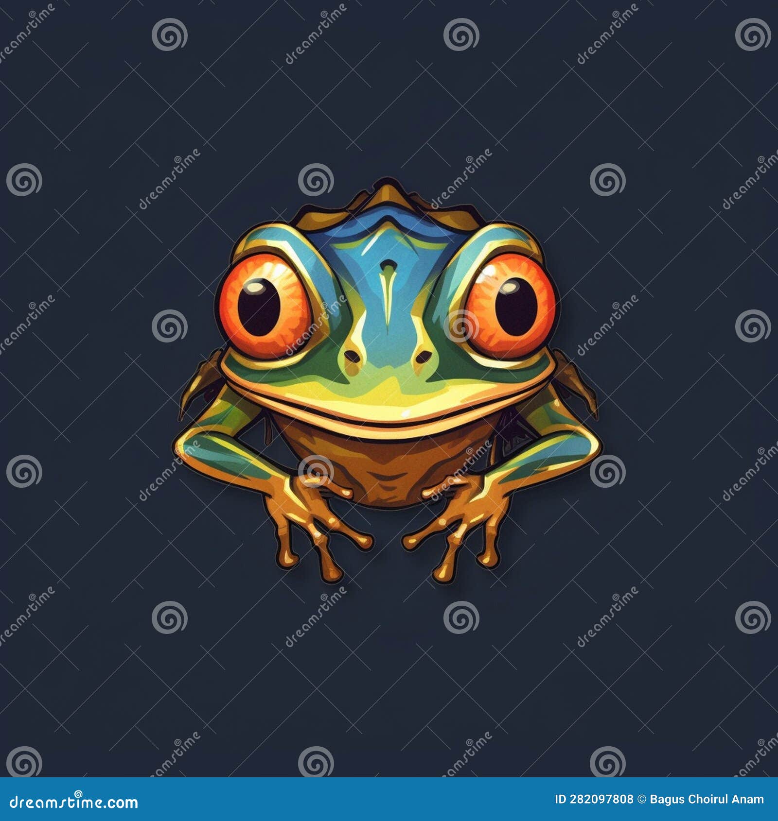 Digital Illustration 2D Frog Logo Stock Illustration - Illustration of ...