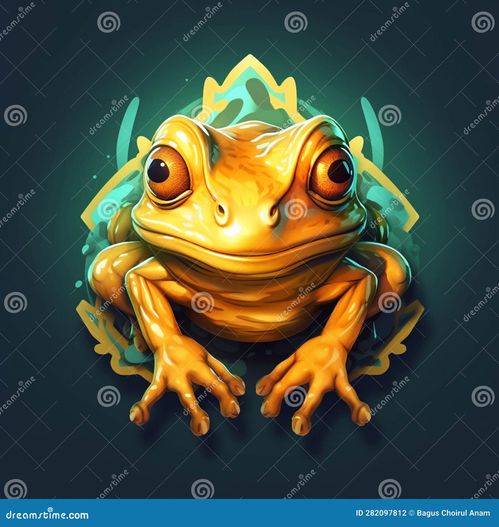 Digital Illustration 2D Frog Logo Stock Illustration - Illustration of ...