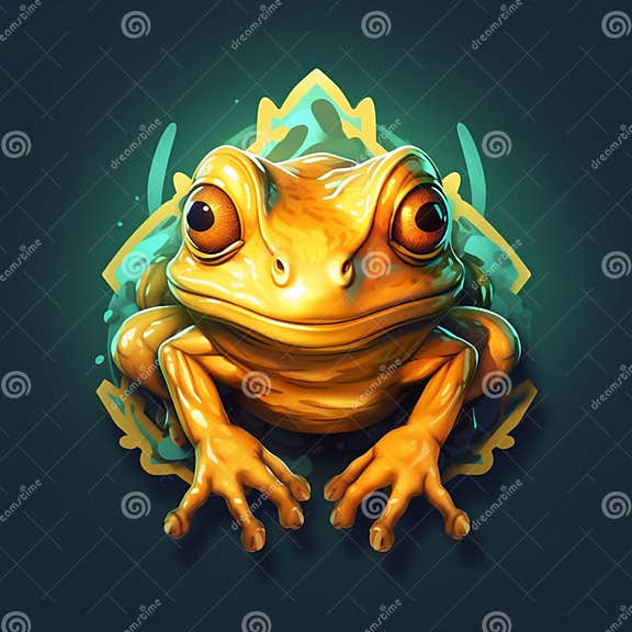Digital Illustration 2D Frog Logo Stock Illustration - Illustration of ...