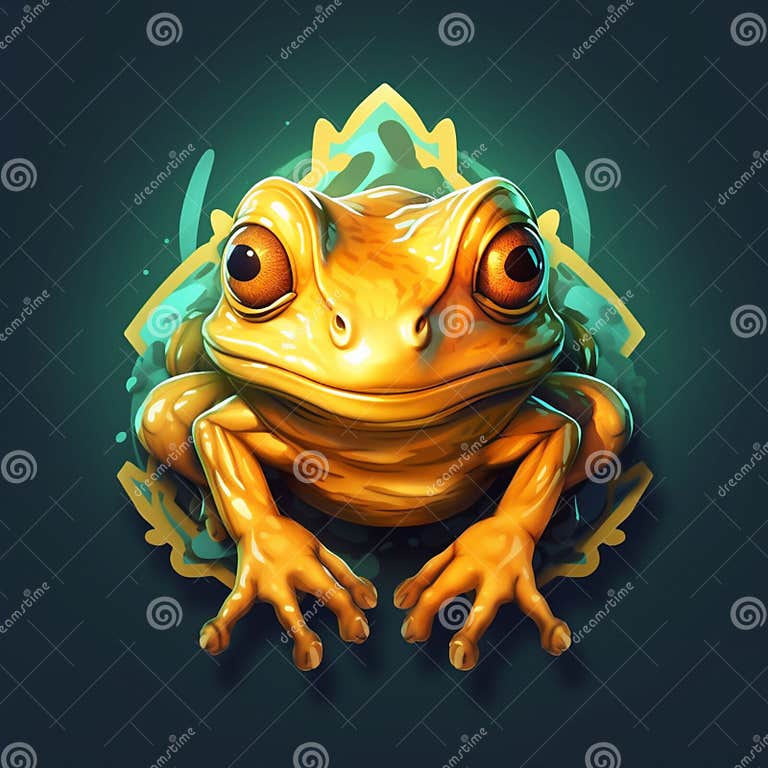 Digital Illustration 2D Frog Logo Stock Illustration - Illustration of ...