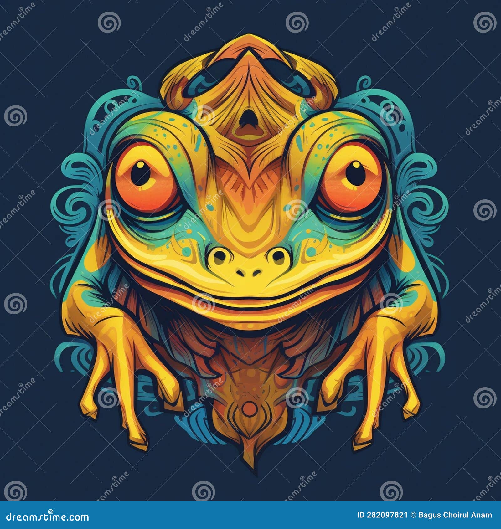 Digital Illustration 2D Frog Logo Stock Illustration - Illustration of ...