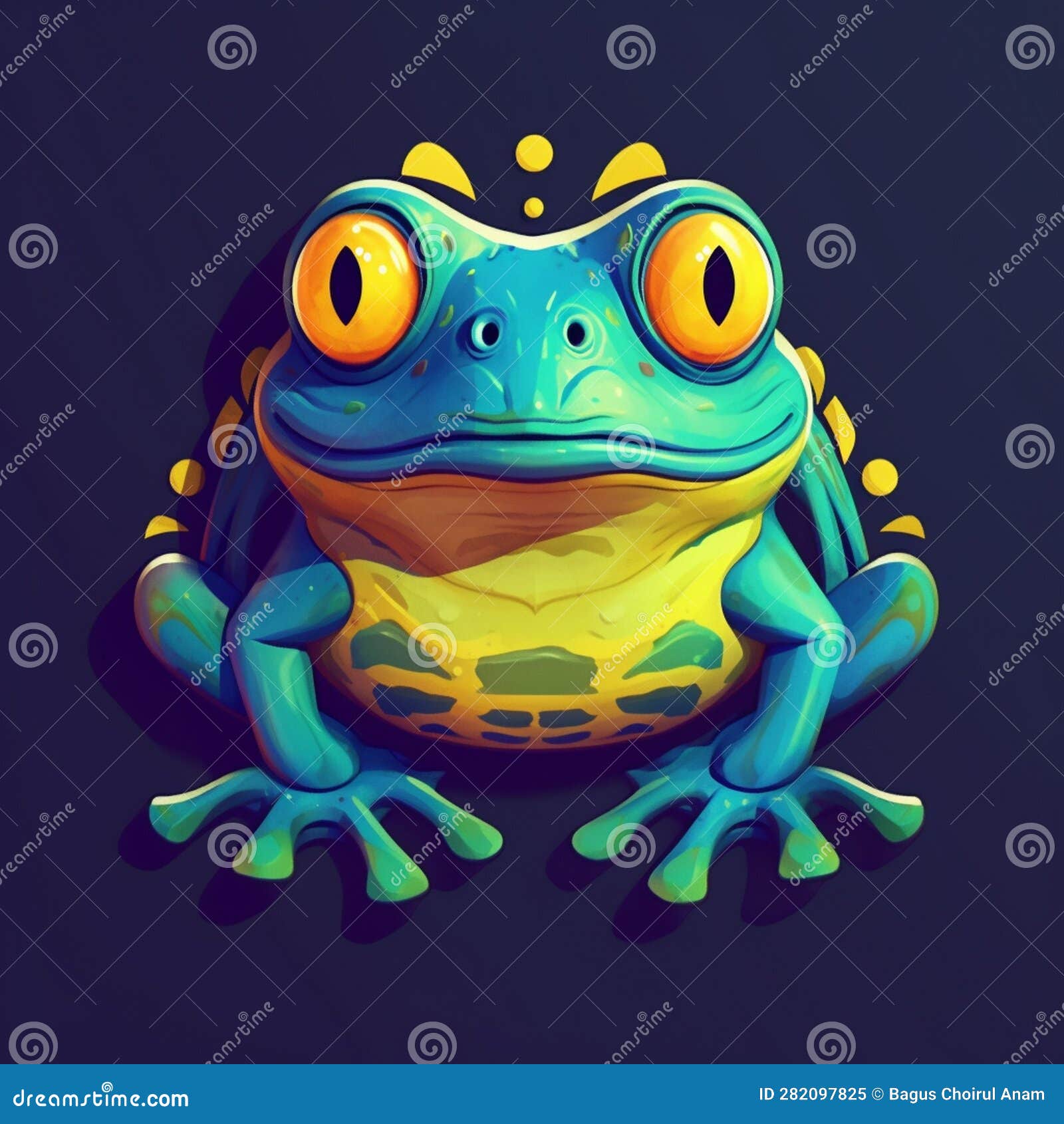 Digital Illustration 2D Frog Logo Stock Illustration - Illustration of ...