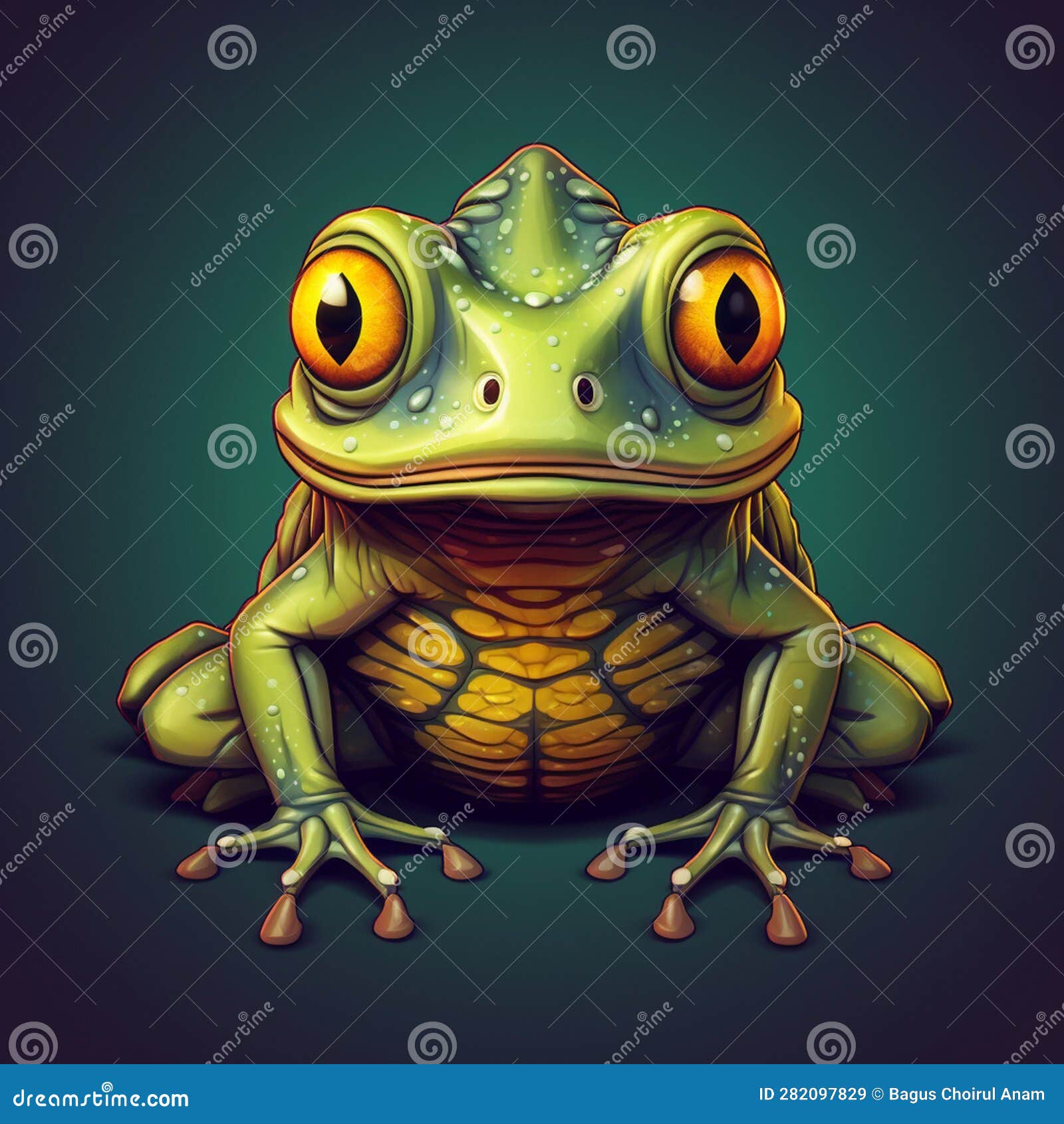 Digital Illustration 2D Frog Logo Stock Illustration - Illustration of ...
